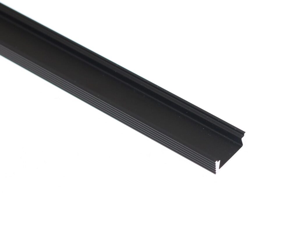 Povrchový hliníkový profil CC11, čierny, 16x6mm - led1.sk